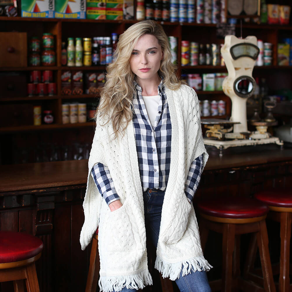 Aran Pocket Shawl | The Scottish Store