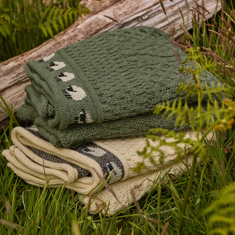 Green Sheep Wool Throw | The Scottish Store